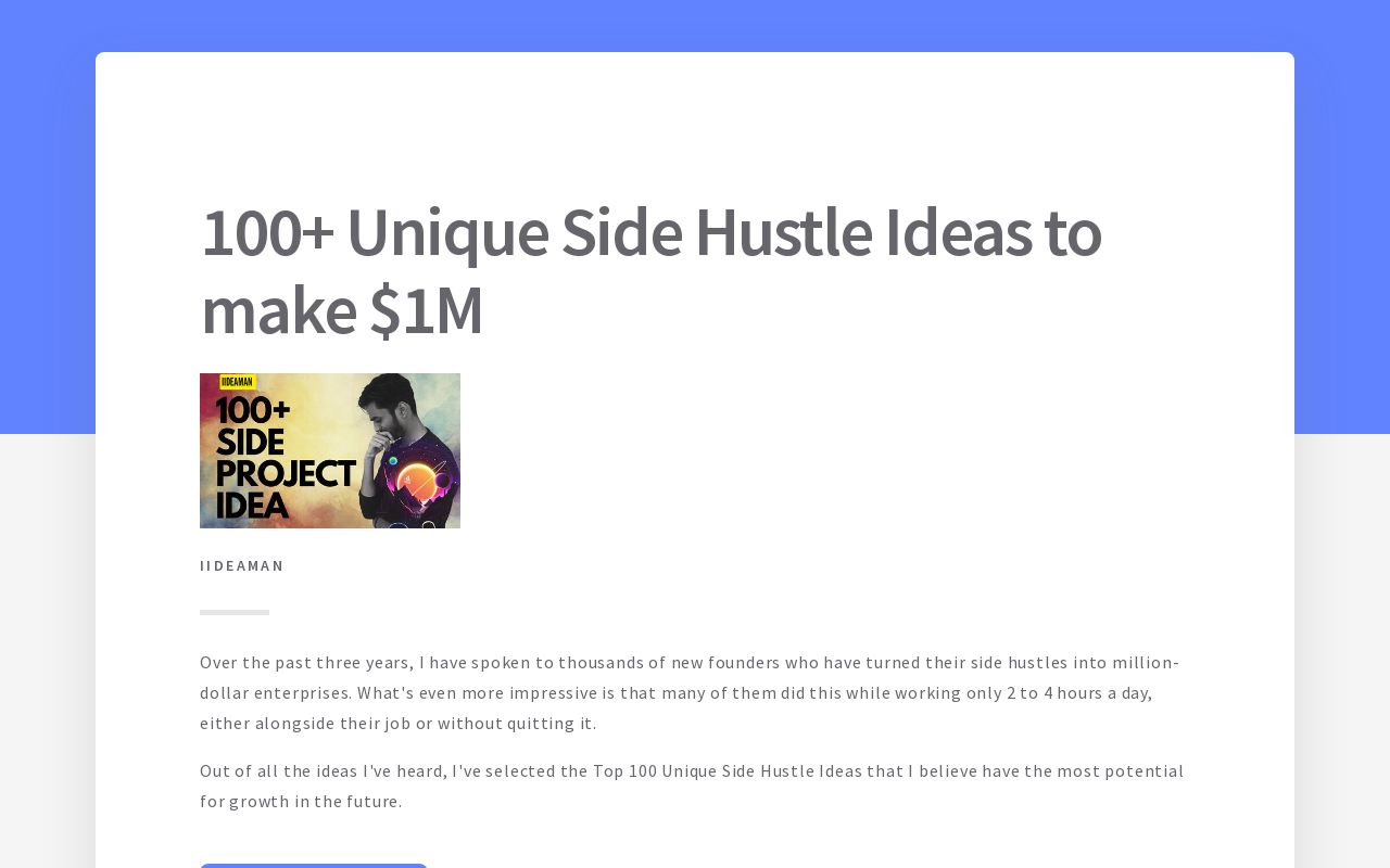 100+ Unique Side Hustle Ideas to make $1M